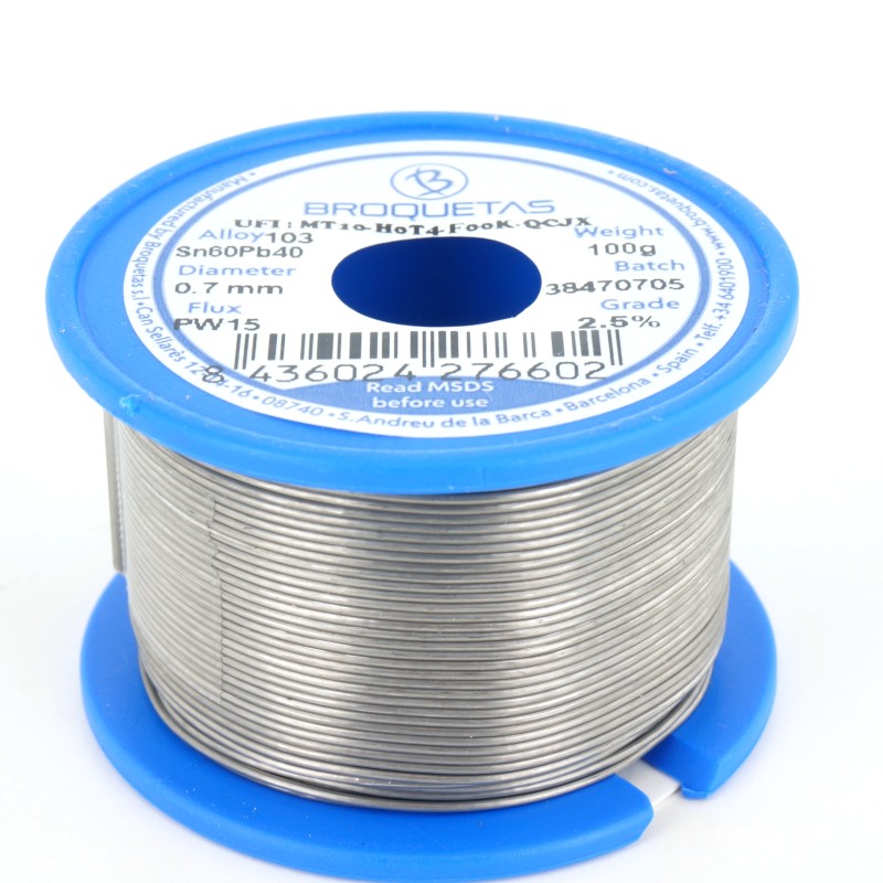 Brofil 60 lead-containing soldering tin with resin flux 100 g 0.7mm