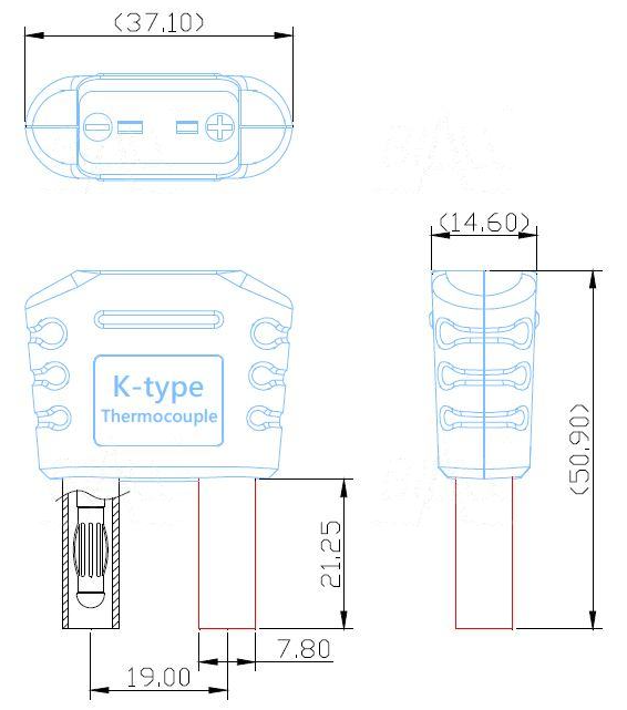 Insulated thermocouple adapter