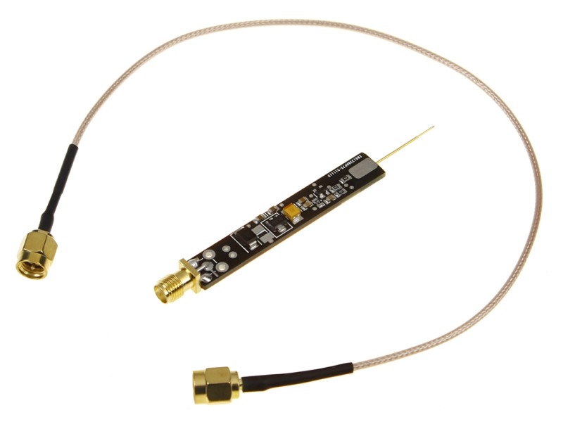 Active RF probe including RF cable