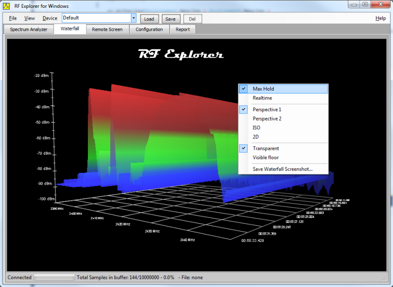 RF Explorer WSUB1G+SLIM spectrum analyser