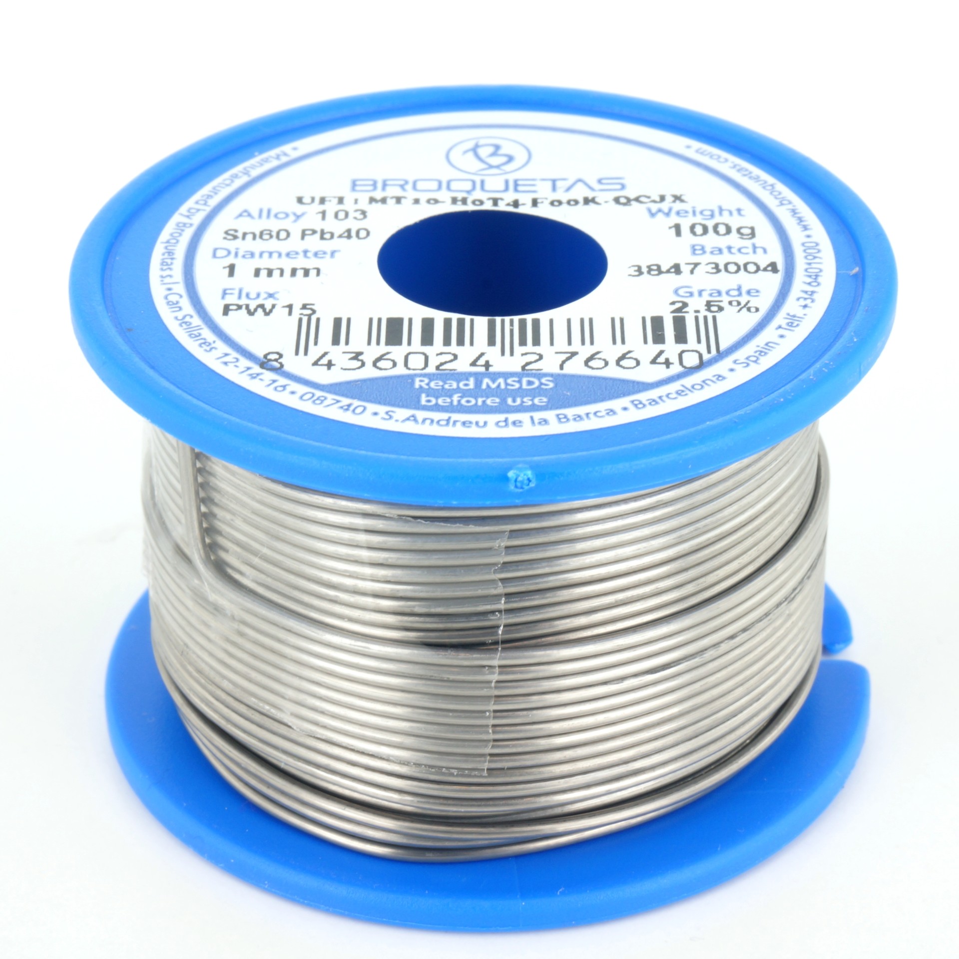 Brofil 60 lead-containing soldering tin with resin flux 100 g 1mm