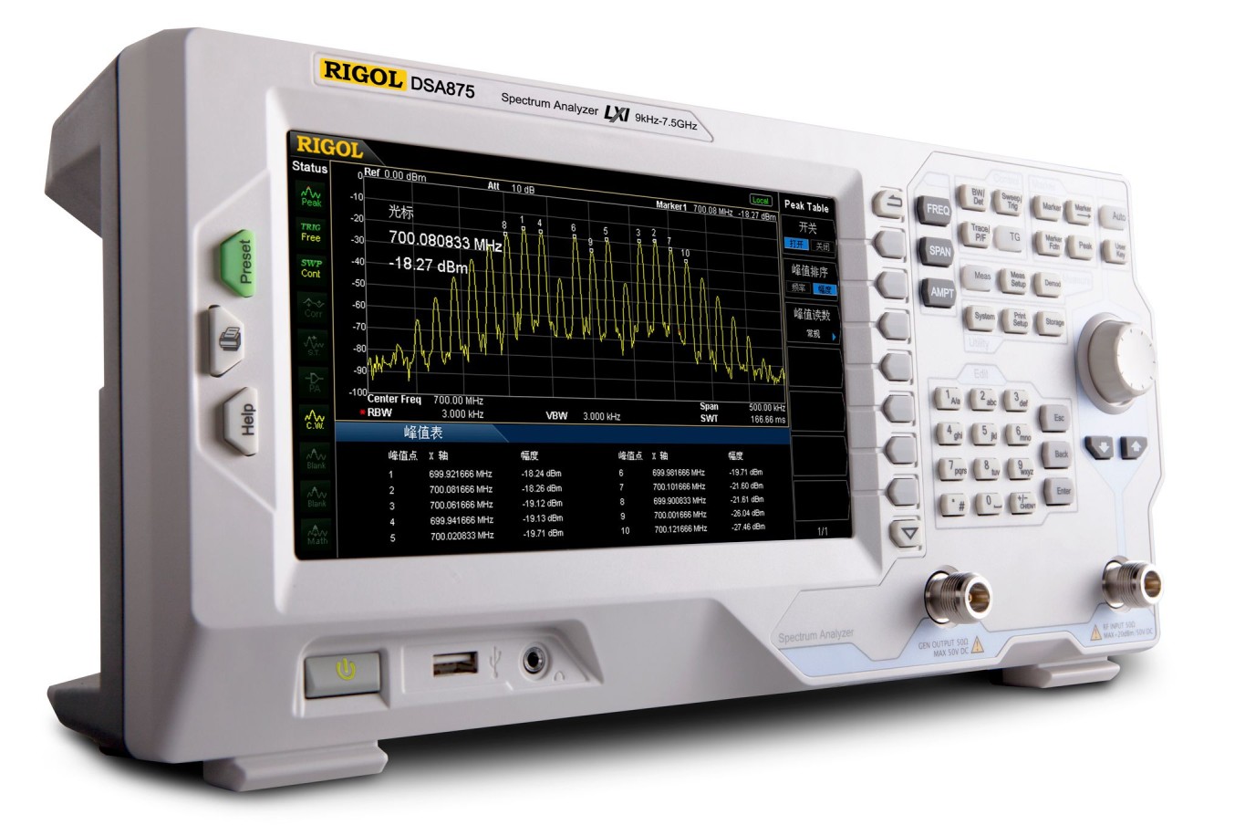 Rigol DSA-875 spectrum analyser