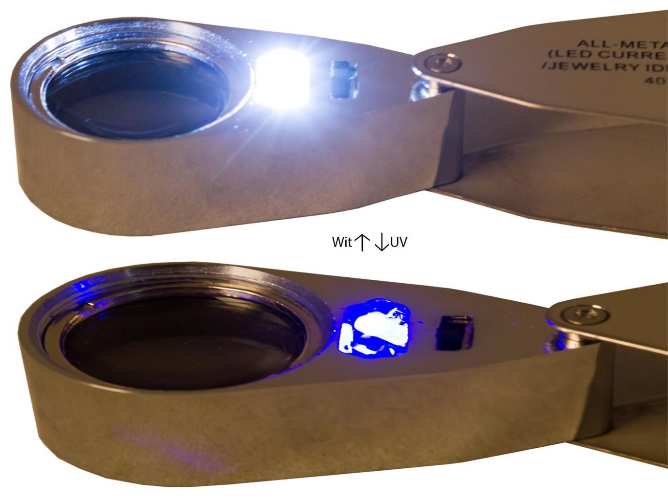 Opvouwbaar vergrootglas 40X met LED-verlichting