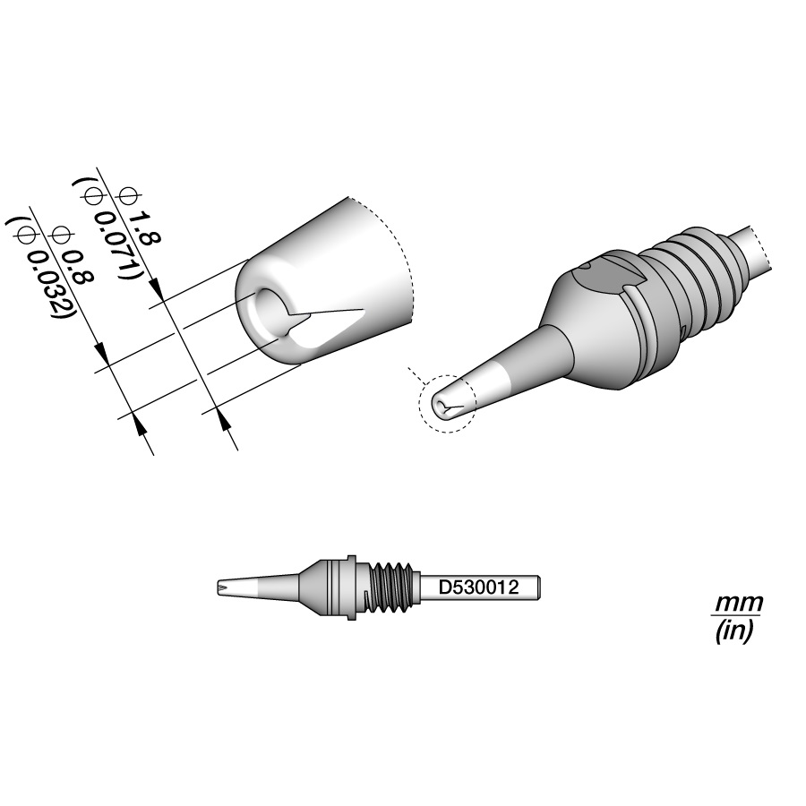 JBC D530 series desoldering nozzles